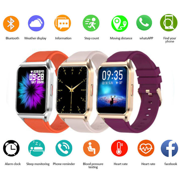 Smart Watch 1.69 Inches Smartwatch Temperature Blood Oxygen 2 Kinds Of ...