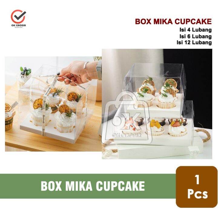 (1 Pcs) Box Mika Cupcake / Kotak Kue Transparan / Dus Cupcake | Lazada ...