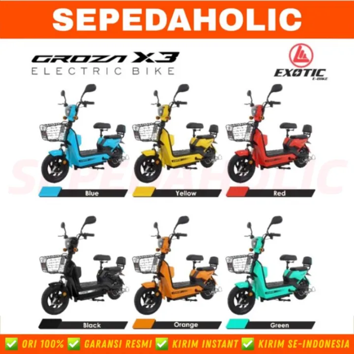 Sepeda Motor Listrik EXOTIC GROZA X3 New Electric E Bike 500 Watt By ...