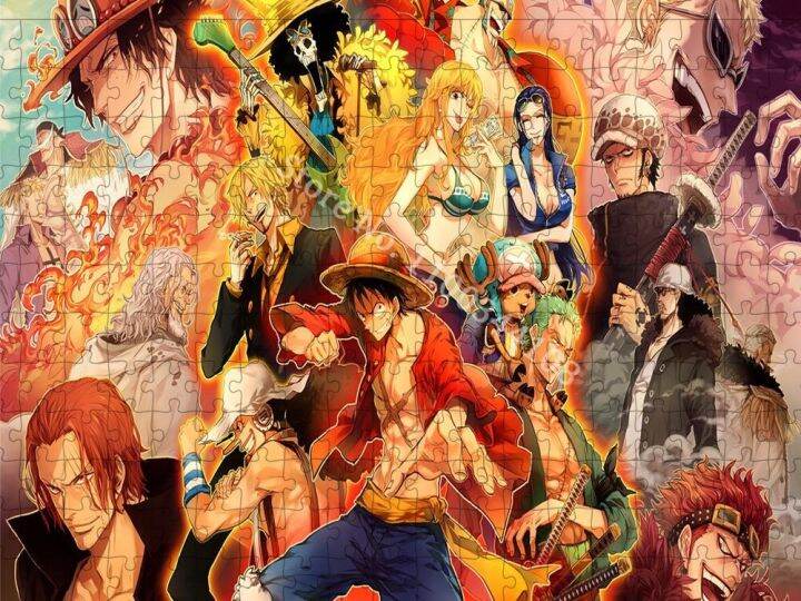 35/300/500/1000 Pcs One Piece Cartoon Puzzle Luffy Zoro Nami Chopper ...