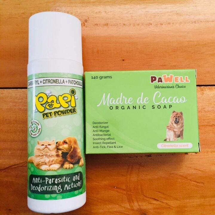 [SOUTH VET] PAPI PET POWDER WITH PAWELL MADRE DE CACAO SOAP FOR DOG AND ...