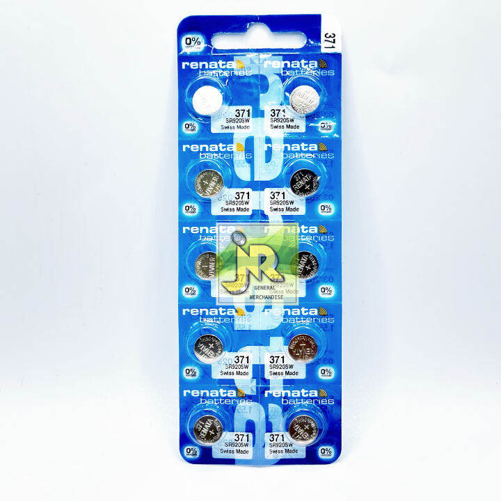 RENATA 371 1PAD 10 PIECES SR920SW SIWSS MADE WATCH BATTERY | Lazada PH