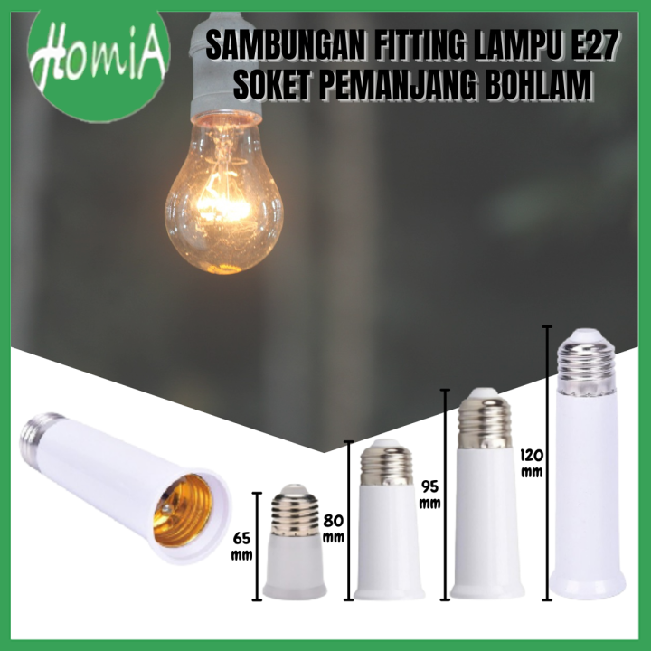 Sambungan Fitting Lampu E27 Lamp Holder Adapter E27 To E27 Soket ...
