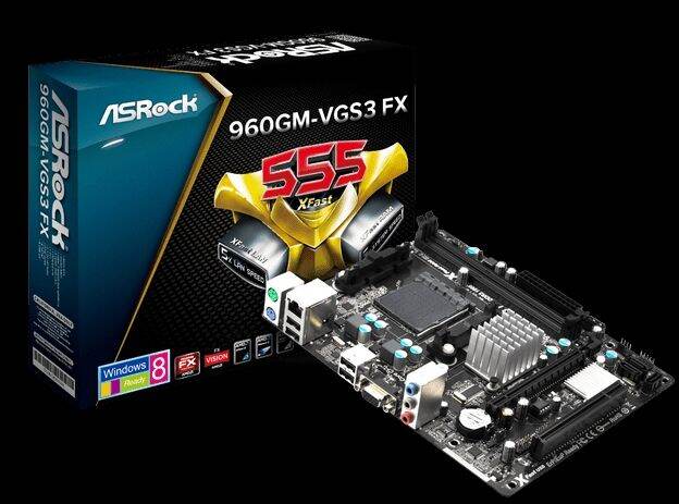 MAINBOARD (เมนบอร์ด) Asrock 960GM-VGS3 FX UP TO 8 CORE Socket AM3+ DDR3 ...