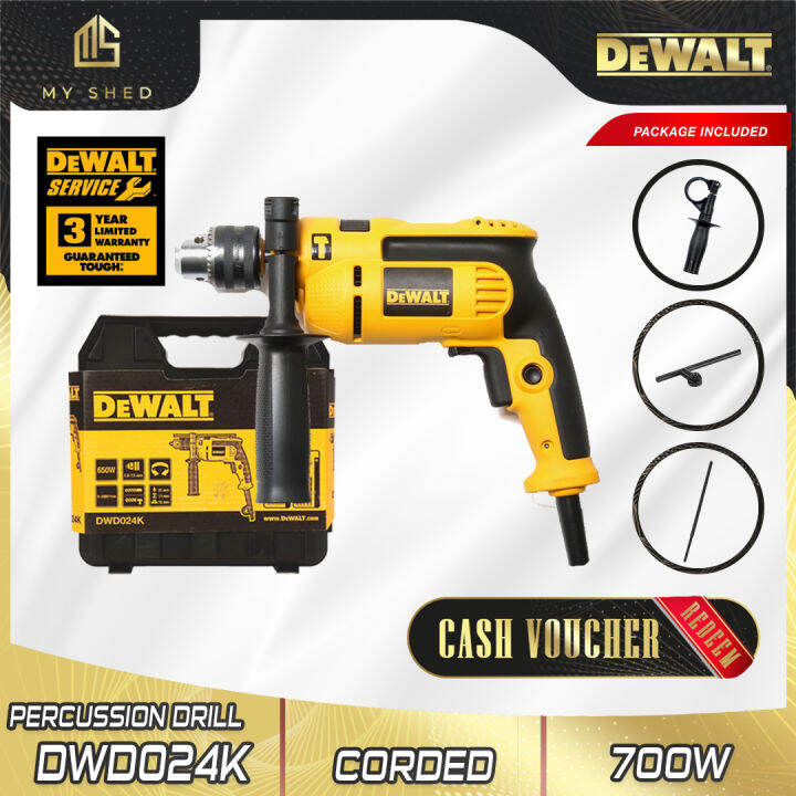 DEWALT DWD024K-B1 650W 13mm Hammer Drill (DWD024K, DWD024) | Lazada