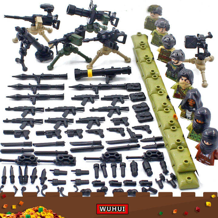 WUHUI 8PCS SWAT Military Army WW2 Minifigures Toy Building Kit Building ...