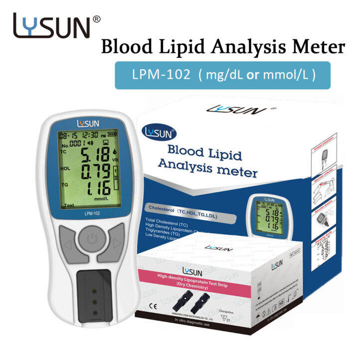 Lysun Medical Cholesterol Analysis Meter Blood Lipid 3in1 Medical ...