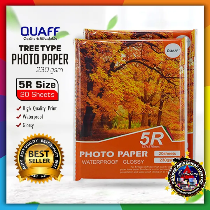 1 PACK 5R SIZE QUAFF WATERPROOF GLOSSY PHOTO PAPER 230GSM-CEBULONG ...