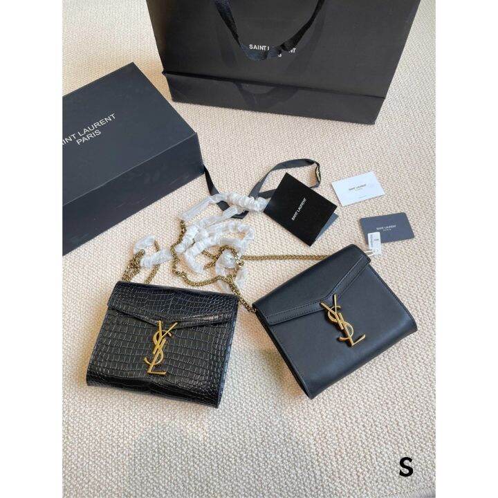 sale！YSL / Saint Laurent crocodile embossed CASSANDRA envelope bag ...
