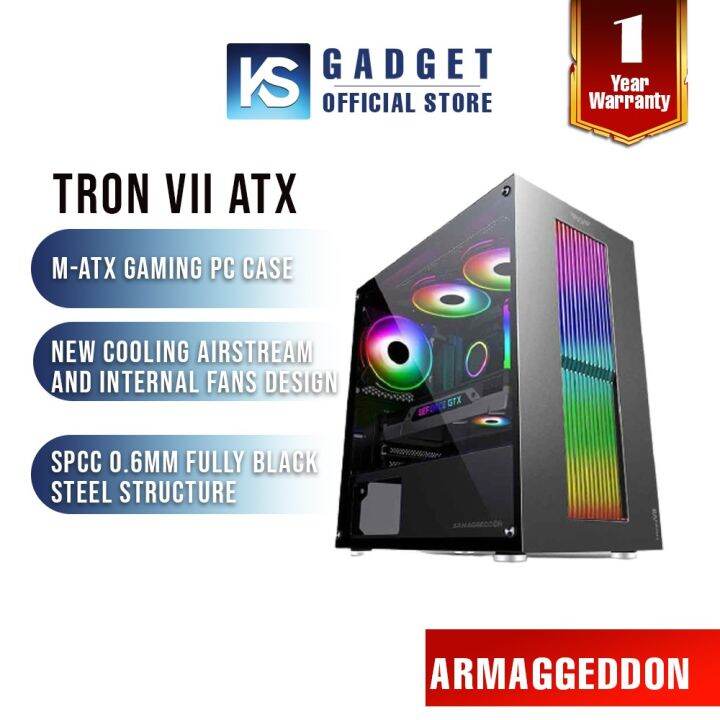 [READY STOCK]Armaggeddon Tron VII ATX Gaming PC Case with Tempered ...