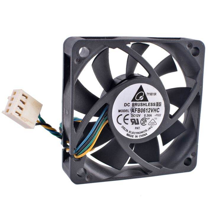 AFB0612VHC 6Cm 60Mm Fan 6015 12V 0.36A Ball Bearing 4-Wire 4Pin PWM Air Volume Cooling Fan ...