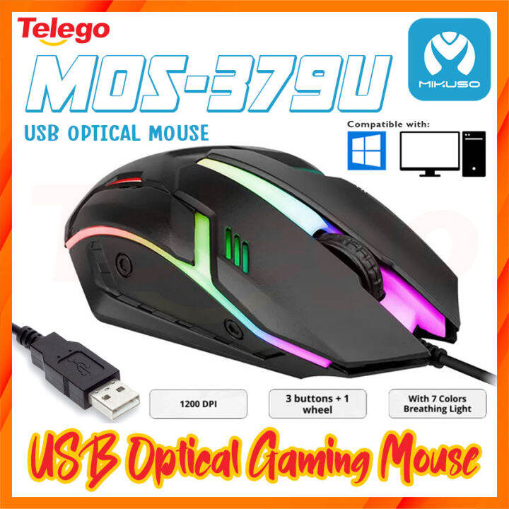 MIKUSO MOS-379U Wired USB Optical Mouse Gaming Mouse Competitive USB ...