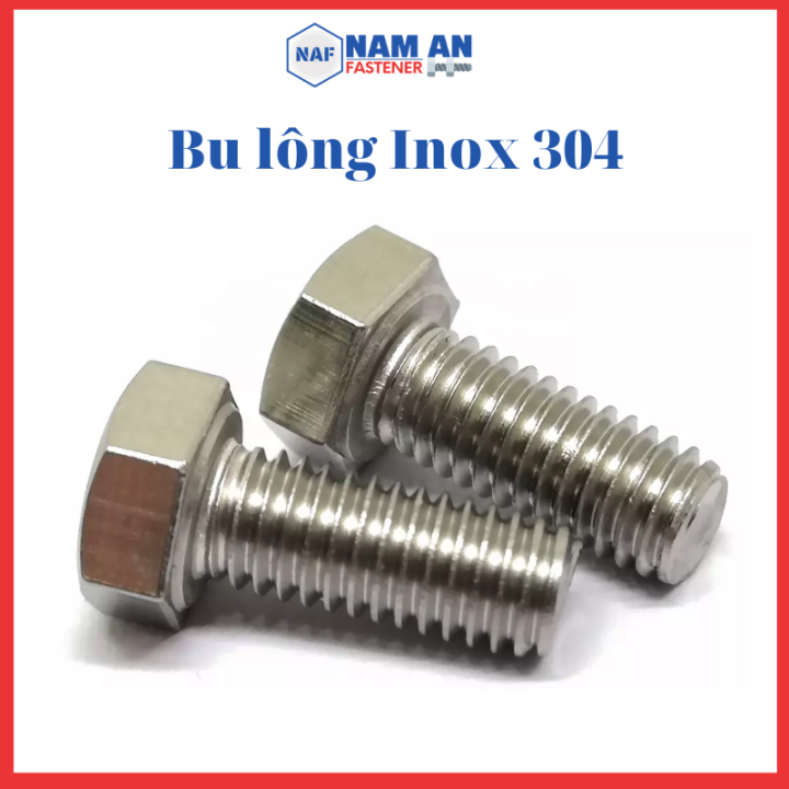 50 con Bu lông inox 304 M6, M8, M10, bulong lục giác inox 304, chiều dài 20, 25, 30, 40mm ...