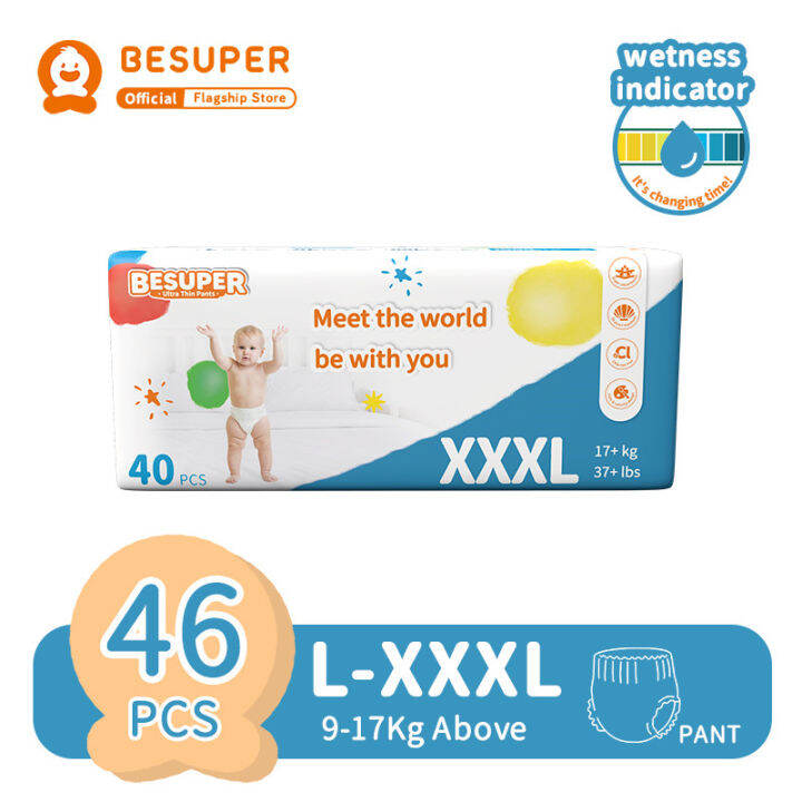 BESUPER Ultra Thin Diapers Baby Pants L(46s)/XL(44s)/XXL(42s)/XXXL(40s ...