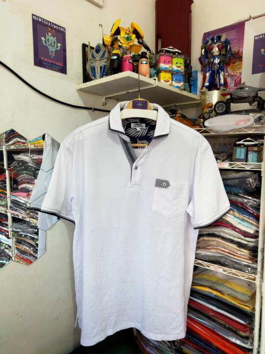 Kaos Polo Ivanhoe Collection Putih Polos Kantong | Lazada Indonesia