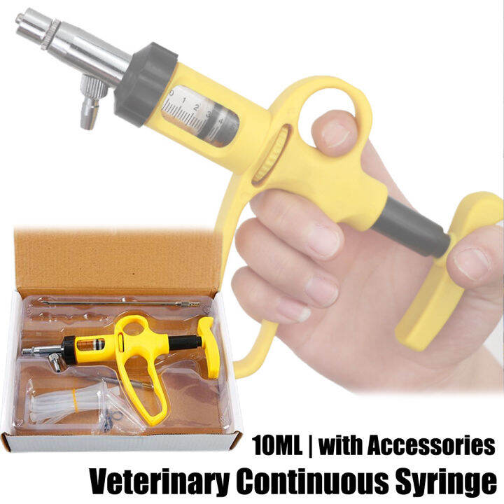 10ML Veterinary Continuous Syringe Adjustable Automatic Chicken Pig ...