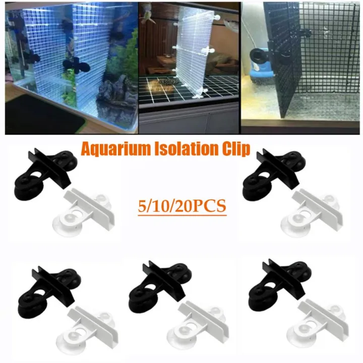 NECOLA 5/10/20PCS Breeding Separation Aquarium Divider Sheet Glass Clamp Suction Cup Fish Tank ...