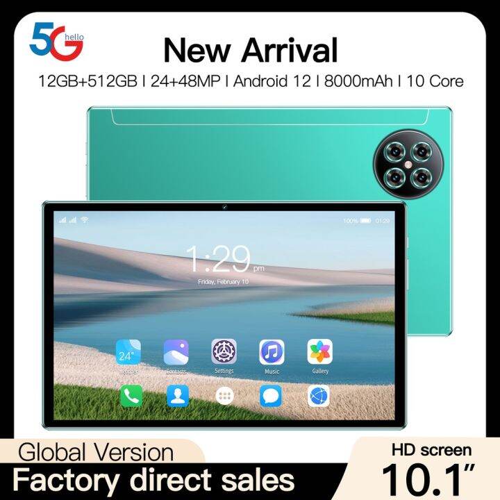 5G smart tablet X90 memory 12+512GB 10.1inch HD screen Android 12.0 ...