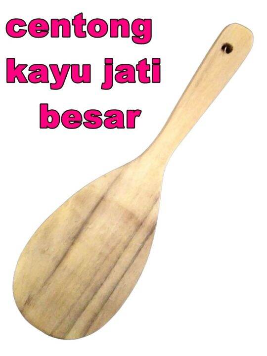 Centong Nasi / Entong Nasi Kayu Jati Ukuran 37cm x 11cm - besar ...