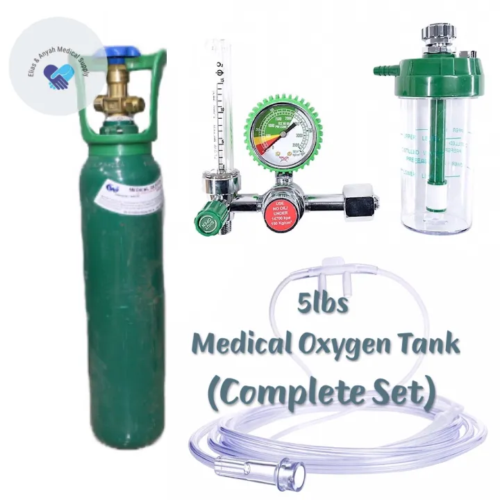 5LBS Oxygen Tank Medical with Medical Oxygen Regulator Full Content ...