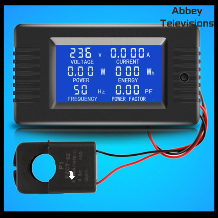 Newest 6in1 220v 100a Single Phase Digital Panel Ampermeter Volt Watt Kwh Power Factor Meter 