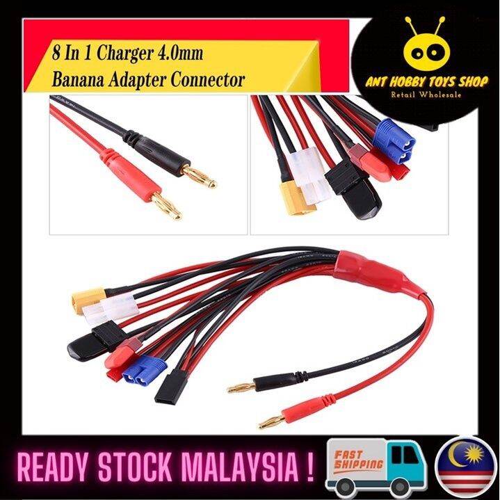 8 In 1 Charger 4.0mm Banana Adapter Connector Imax B6 B6AC T Tamiya ...