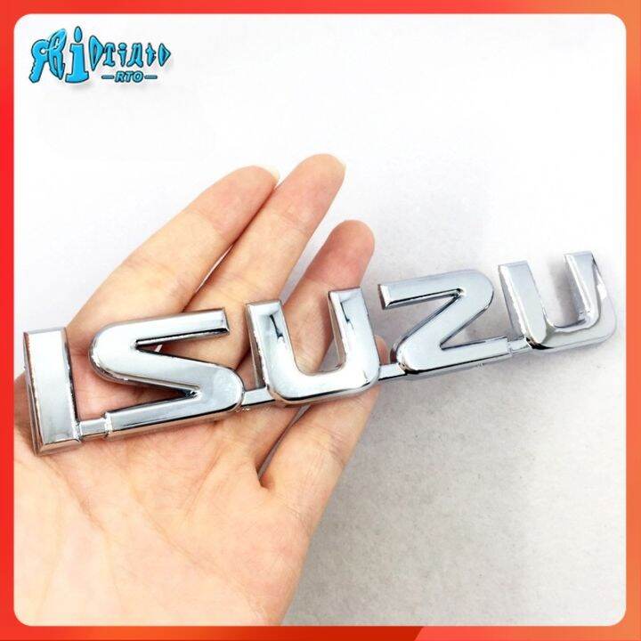 RTO 1 x ABS Chrome ISUZU Logo Letter Car Side Rear Trunk Emblem Sticker ...