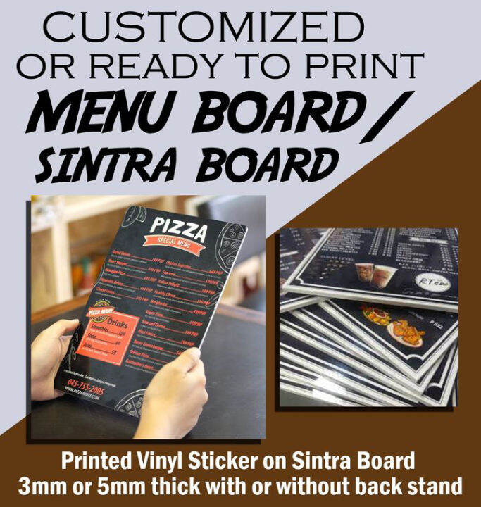 MENU BOARD OR SINTRA BOARD CUSTOMIZED PRINT | Lazada PH