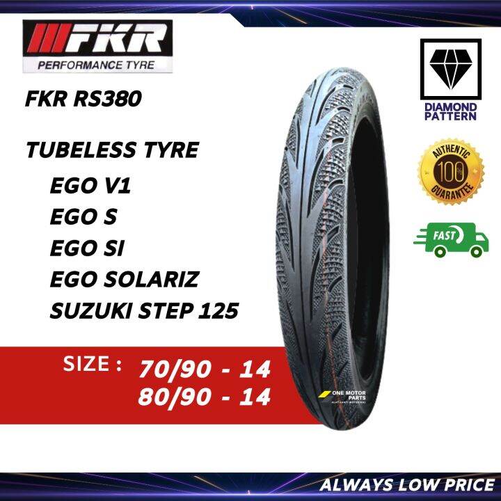 FKR RS380 Tubeless Tyre Scooter Tayar Tanpa Tuib Skuter Yamaha Ego ...