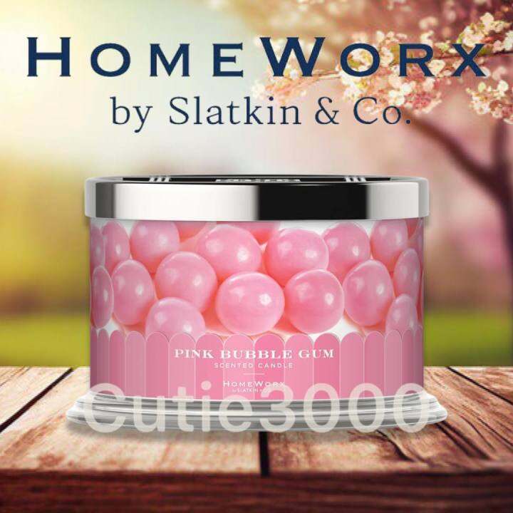 Pink Bubble Gum Candle 4-Wick 18oz HomeWorx by Harry Slatkin AUTHETIC ...