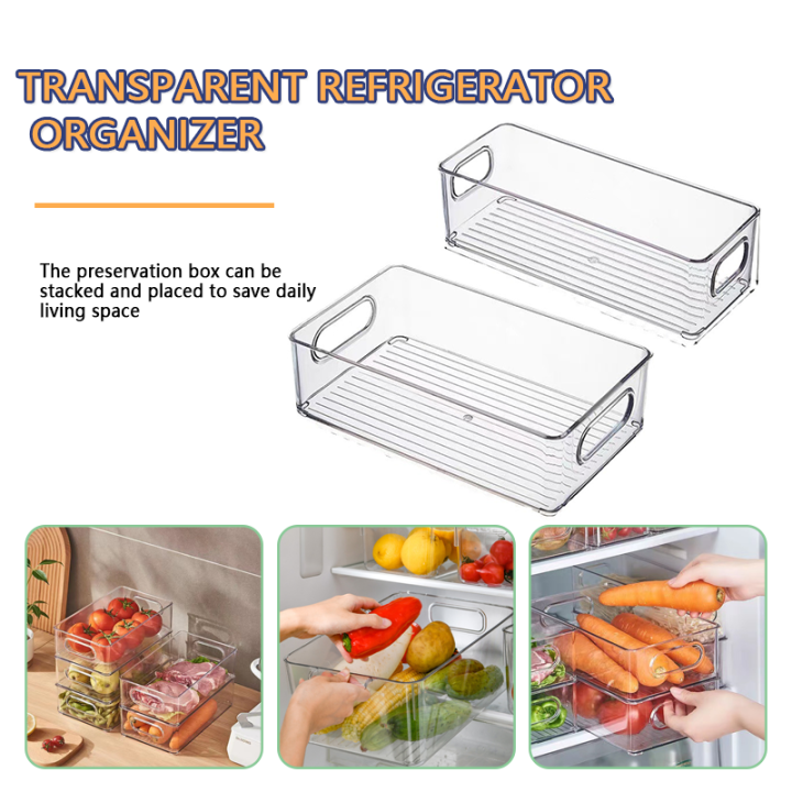 Transparent Refrigerator Organizer Acrylic Organizers Food Storage Box ...
