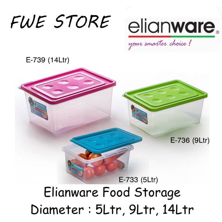 Elianware Food Storage Box Square/ Food Storage Container / Bekas ...