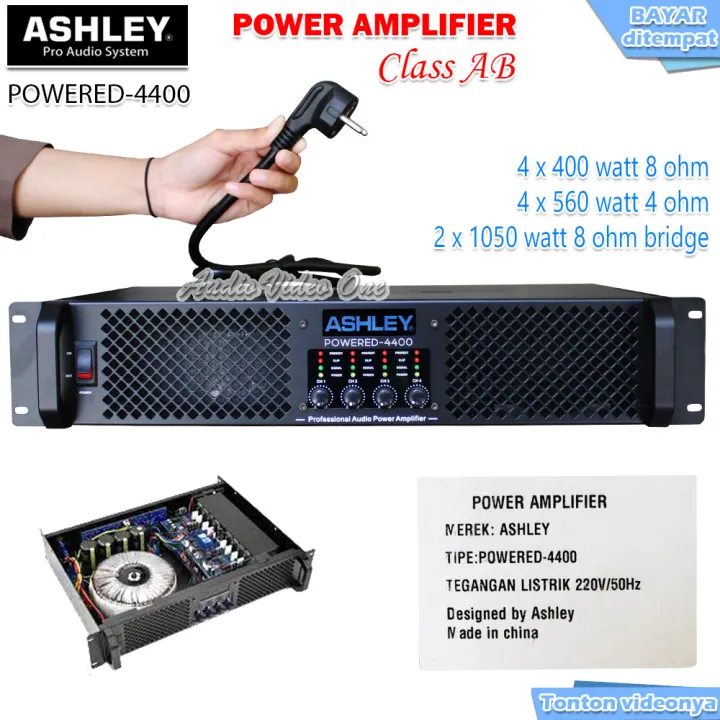 Power ASHLEY POWERED 4400 4 Chanel Class AB Power Amplifier Original ...
