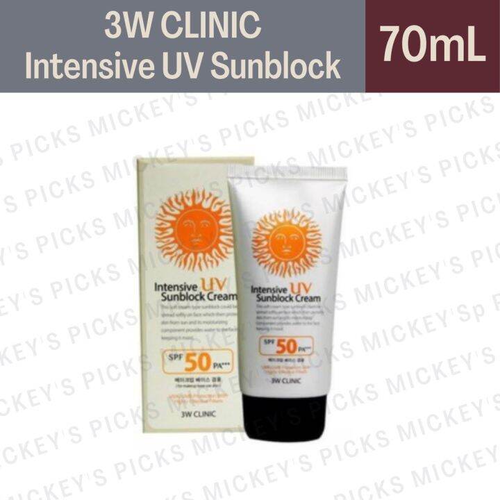 3W Clinic, Intensive UV Sunblock Cream, SPF 50+ PA+++ 70mL | Lazada PH