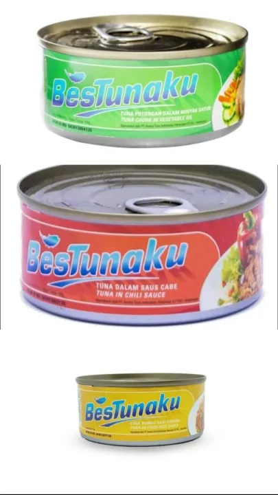 Bestunaku Halal Tuna Chunk 150 gr ALL varian Ikan tuna dalam kaleng ...