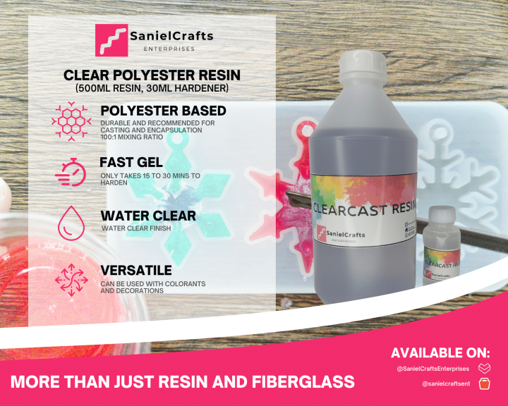 Clear Cast Polyester Resin Set 500g (Hardener Included) | Lazada PH