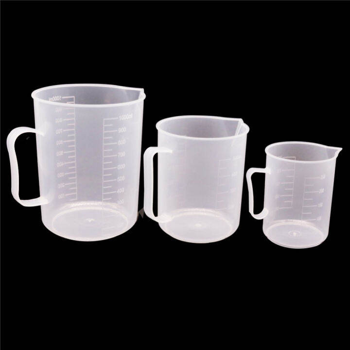 250ml/500ml/1000ml plastic beaker with handle Clear Plastic Measuring Cup Beaker for Lab Kitchen ...