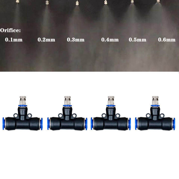 Low Pressure Misting Cooling System Atomizing Nozzles 6mm Pneumatic Fitting Connector Watering ...