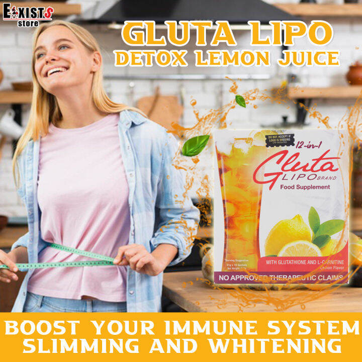 Gluta lipo 12 ingredients in 1 sachet Juice drink (10 sachet in 1 box ...