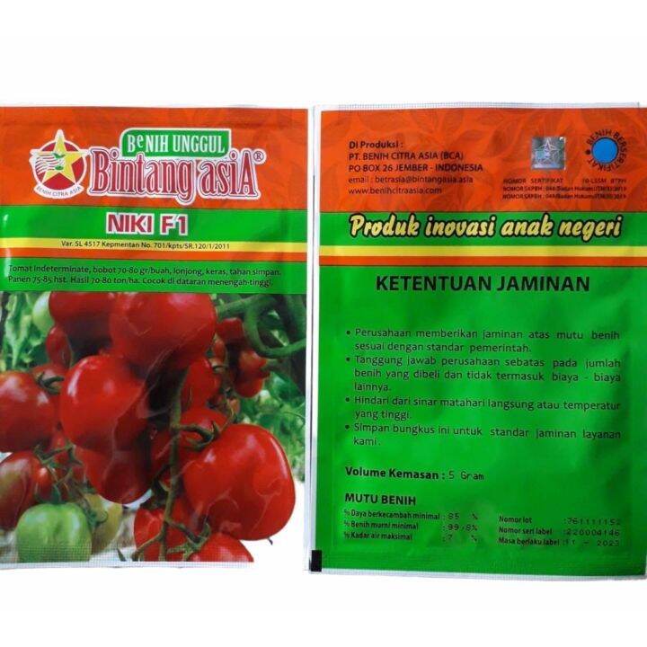 Benih Tomat Niki F1 5gr Tomat Unggul Hibrida 5gr Bintang Asia | Lazada ...
