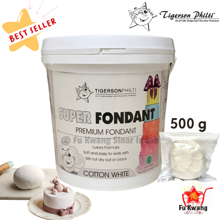 Tigerson Philti Super Fondant Putih Cotton White 500 gram | Lazada ...