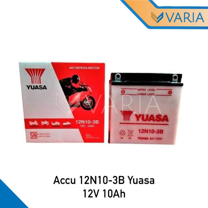 Accu / Aki Basah Yuasa 12N10-3B Baterai Motor Thunder 250 Binter Mercy ...