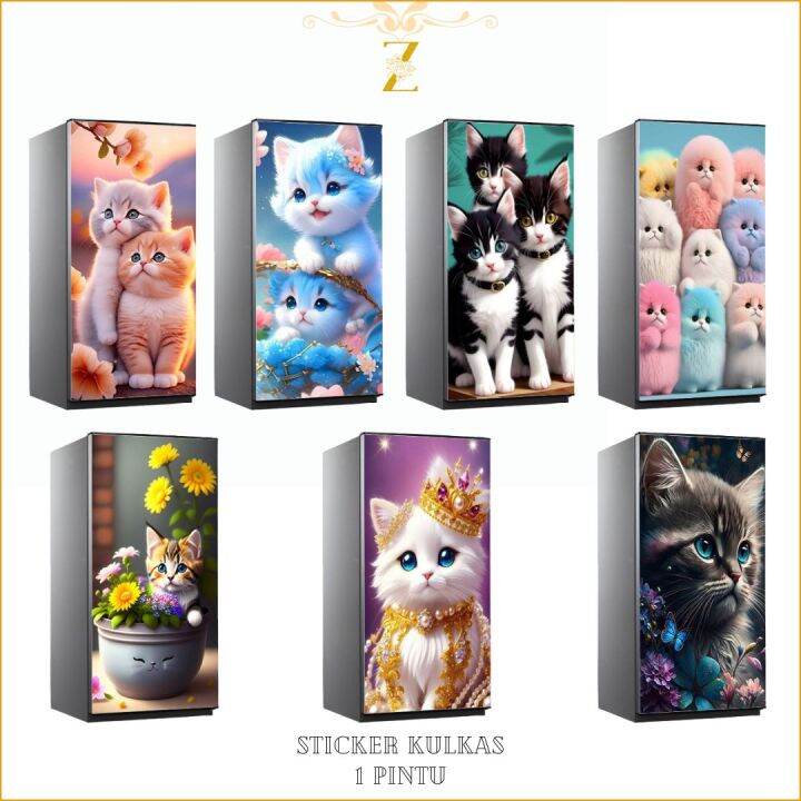 Sticker Kulkas 1 Pintu Tema Kucing | Lazada Indonesia