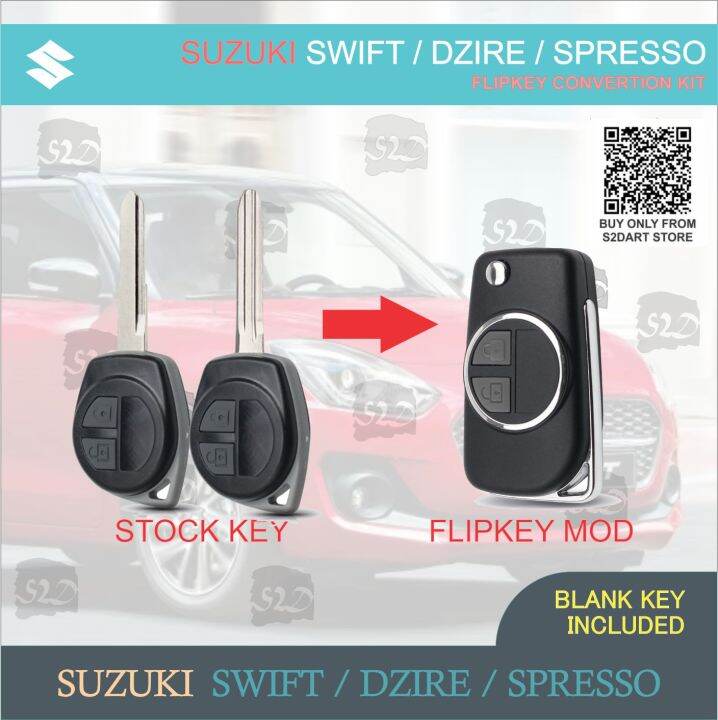 Suzuki Swift / Dzire / Spresso Flipkey 2 Buttons Key Case Shell Flip ...