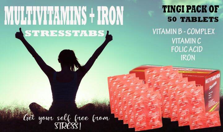 Authentic Multivitamins + Iron Stresstabs Tingi Pack of 50 Tablets ...
