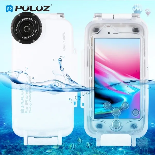 PULUZ For iPhone SE 2020 & 8 & 7 40m/130ft Waterproof Diving Housing ...