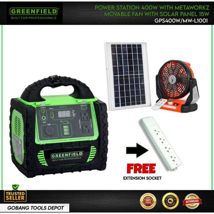 GREENFIELD Power Station 400Watts (GPS400W) W/ 2 in1 Rechargeable ...