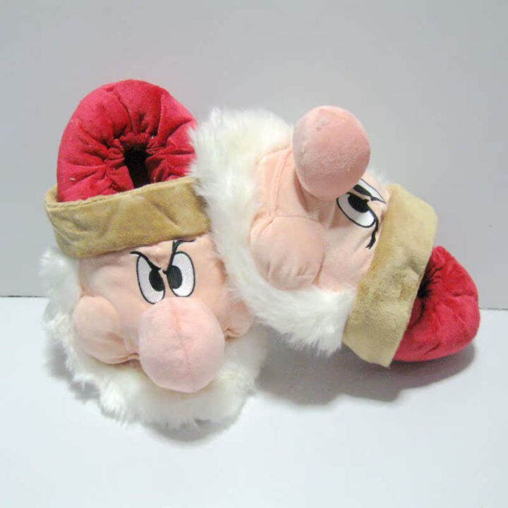 Snow White and the Seven Dwarfs Plush Slippers Dwarf Grumpy Plush ...