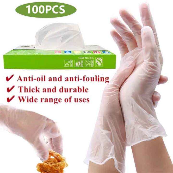 100pcs/box Disposable Gloves Clear Free TPE Food Grade Gloves ...