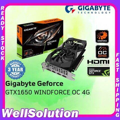 GIGABYTE GeForce GTX 1650 WindForce OC Edition 4G GDDR6 Graphic Card ...